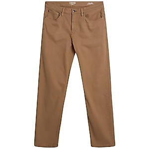 IZOD Men's Jeans | Comfort Stretch Denim Jeans | Casual Relaxed Fit Jeans for Men, Size 36W x 32L, Vintage Khaki