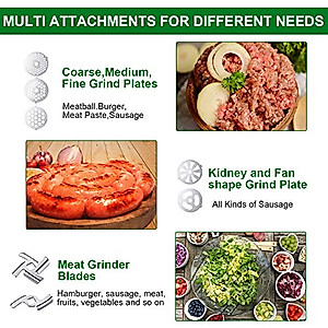 9 Pieces Meat Grinder Blades Meat Grinder Plate Discs Stainless Steel Food Grinder Accessories for Size 5 Stand Mixer and Meat Grinder