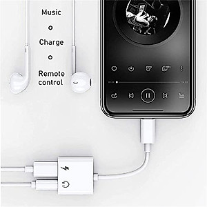 MSURTY [2 Pack] Headphone Adapter for iPhone 2 in 1 Lightning to 3.5mm AUX Audio Dongle [Apple MFi Certified] Charger Splitter Accessories Compatible 14/13/12/11/X/8/iPad Support iOS System (MSU-03)