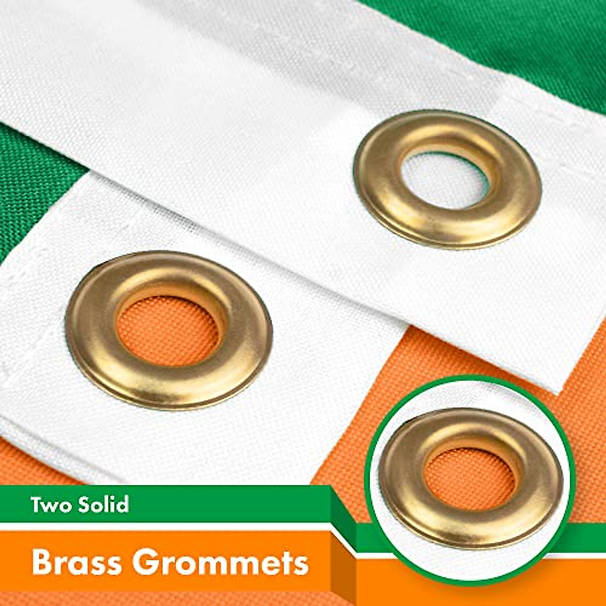 G128 Ireland Irish Flag | 3x5 Ft | LiteWeave Pro Series Printed 150D Polyester | Country Flag, Indoor/Outdoor, Vibrant Colors, Brass Grommets, Thicker and More Durable Than 100D 75D Polyester
