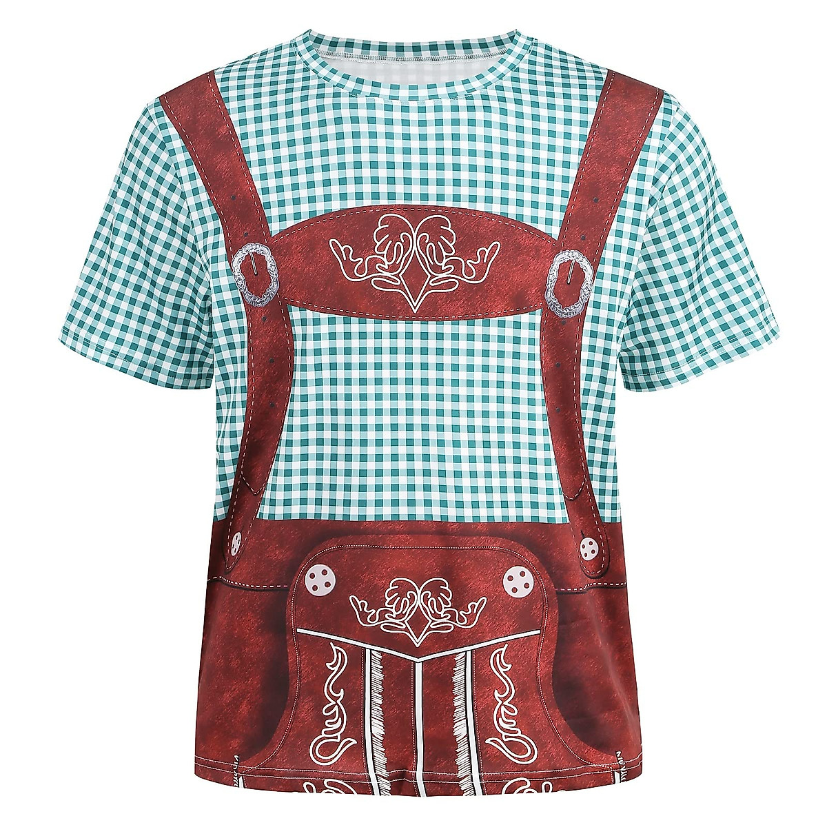Colorful House Oktoberfest T-Shirt Men October Festival Costume German Costume Lederhosen Men Shirt Green(Green, X-Large)