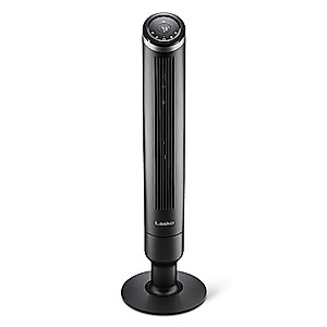 Lasko Apex 42" Tower Fans for Home, 29 ft/s Airflow, Quiet 28 dB on Low, 90° Oscillation, 12 Hour Timer, Air Filter for Hair & Dust, Remote Control, Black, RST200