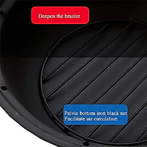 Outdoor Fire Pits Round Bowl, Portable BBQ Firebowl with Mesh Screen Cover and Poker, for Backyard Garden Camping Bonfire Patio ,Black