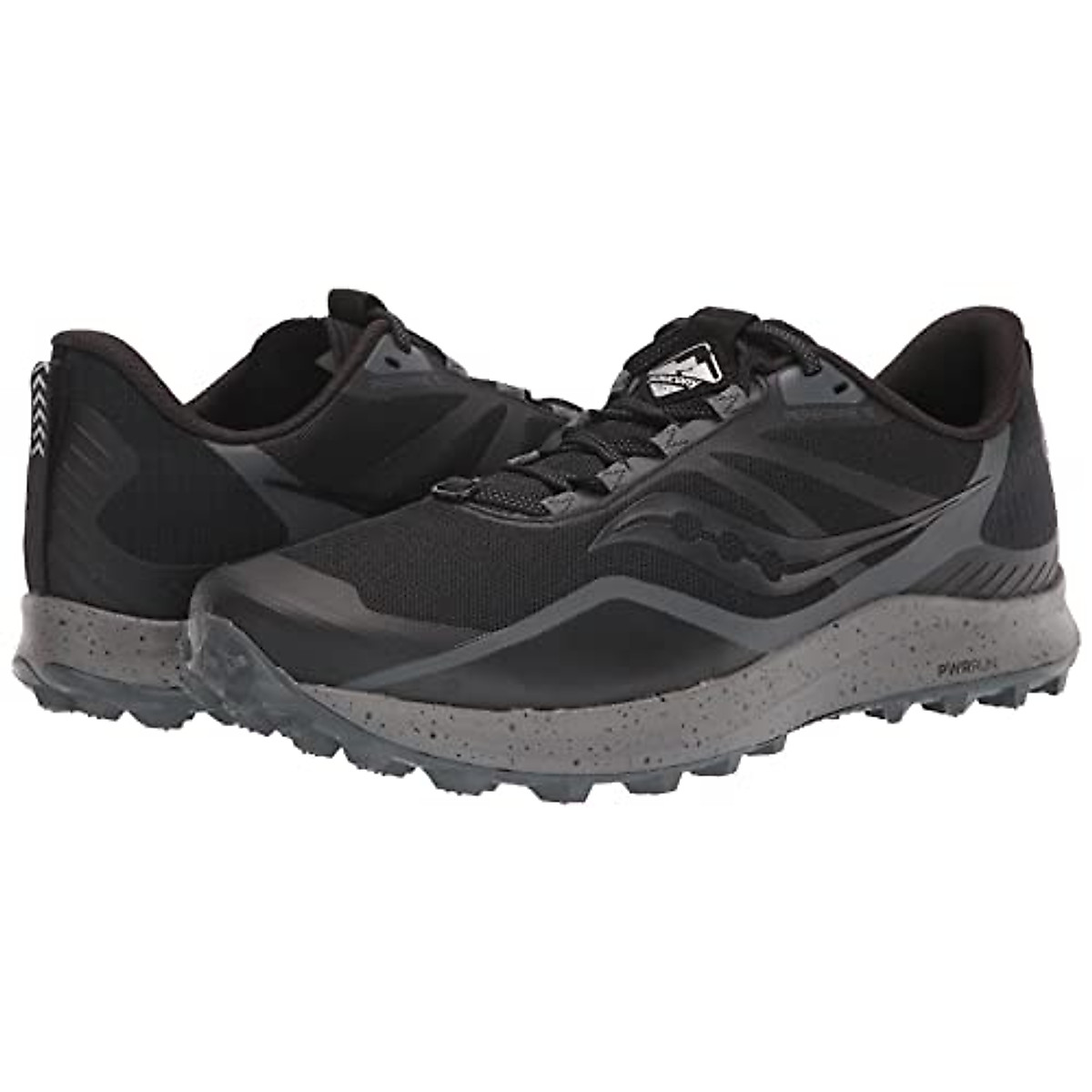 Saucony Men's Core Peregrine 12 Trail Running Shoe, Black/Charcoal, 9.5