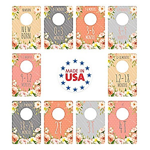 Canopy Street Floral Closet Clothing Size Dividers/Closet Organizer For Baby Girl Clothes Newborn To 4T / Baby Closet Size Dividers