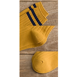 ACCFOD Womens Striped Crew Socks 10 Pairs Cute Retro Long Socks Vintage Fun Fashion Athletic Aesthetic High Socks for Women