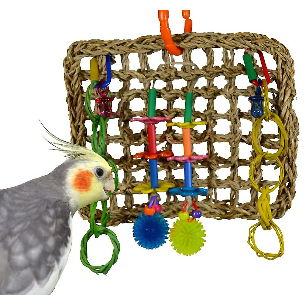 Super Bird Creations SB741 Seagrass Mini Activity Wall Bird Toy, Medium Bird Size, 9” x 7” x 2”