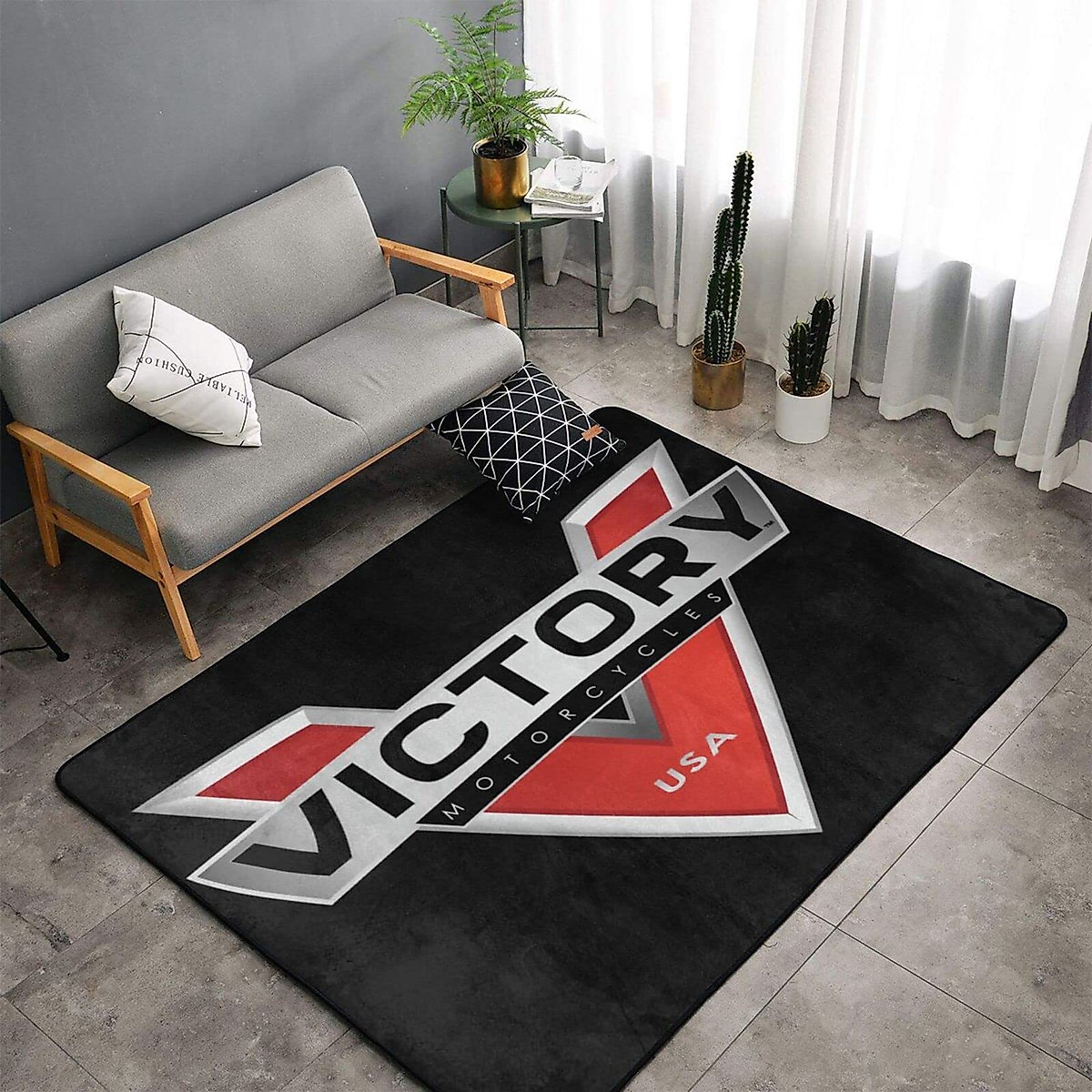 NEWCREATEES Area Rugs Victory Company Motorcycles 60 x 39 Inch Large Carpet for Living Room Bedroom Dorm Home Decor Anti-Slip Floor Rug