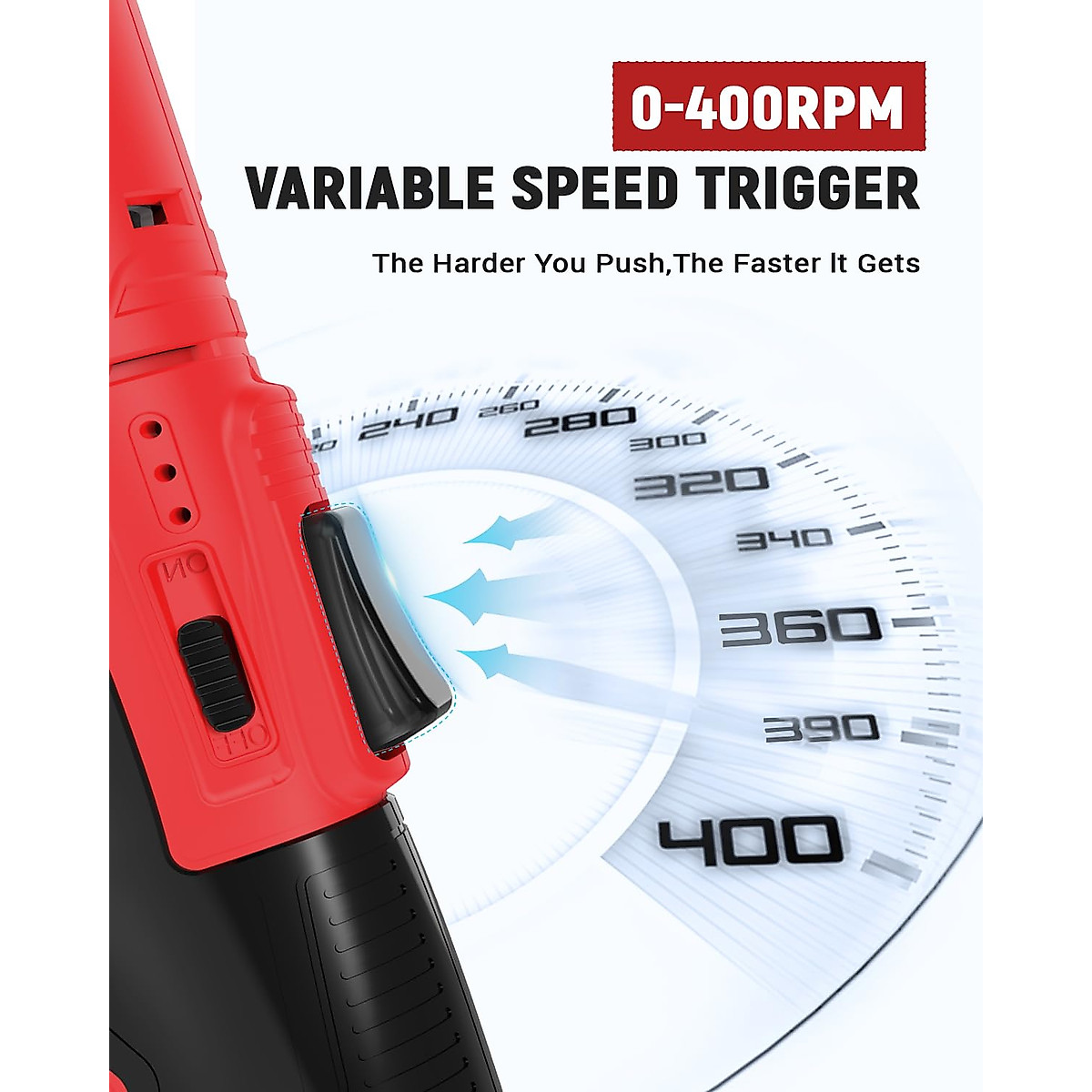 Tarlido 3/8" Electric Ratchet Wrench, 4" Extended 40 Ft-Lbs 400 RPM 12V Cordless Battery Powered Ratchet Wrench Set with LED Light, Including 2 Batteries, 11 Sockets and Fast Charge