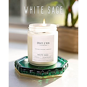 White Sage Candles | Sage Candles for Cleansing House | Wood Wicked Candles | 8 oz 45 Hour Burn, Scented Candles for Home Scented Candle Sage, Soy Candles Scented, Summer Candles, Aromatherapy Candles