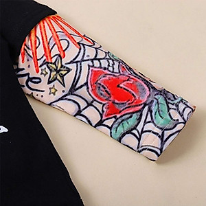 stylesilove Infant Baby Boys Girls Printed Romper Tattoo Sleeve Cotton Bodysuit Holiday Halloween Outfit (Did 9 Months On The Inside, 60/0-3 Months)