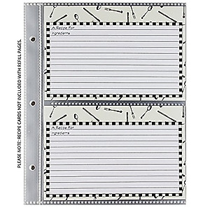 CR Gibson QP-12 Small Recipe Book Pocket Page Refill 20 sheets