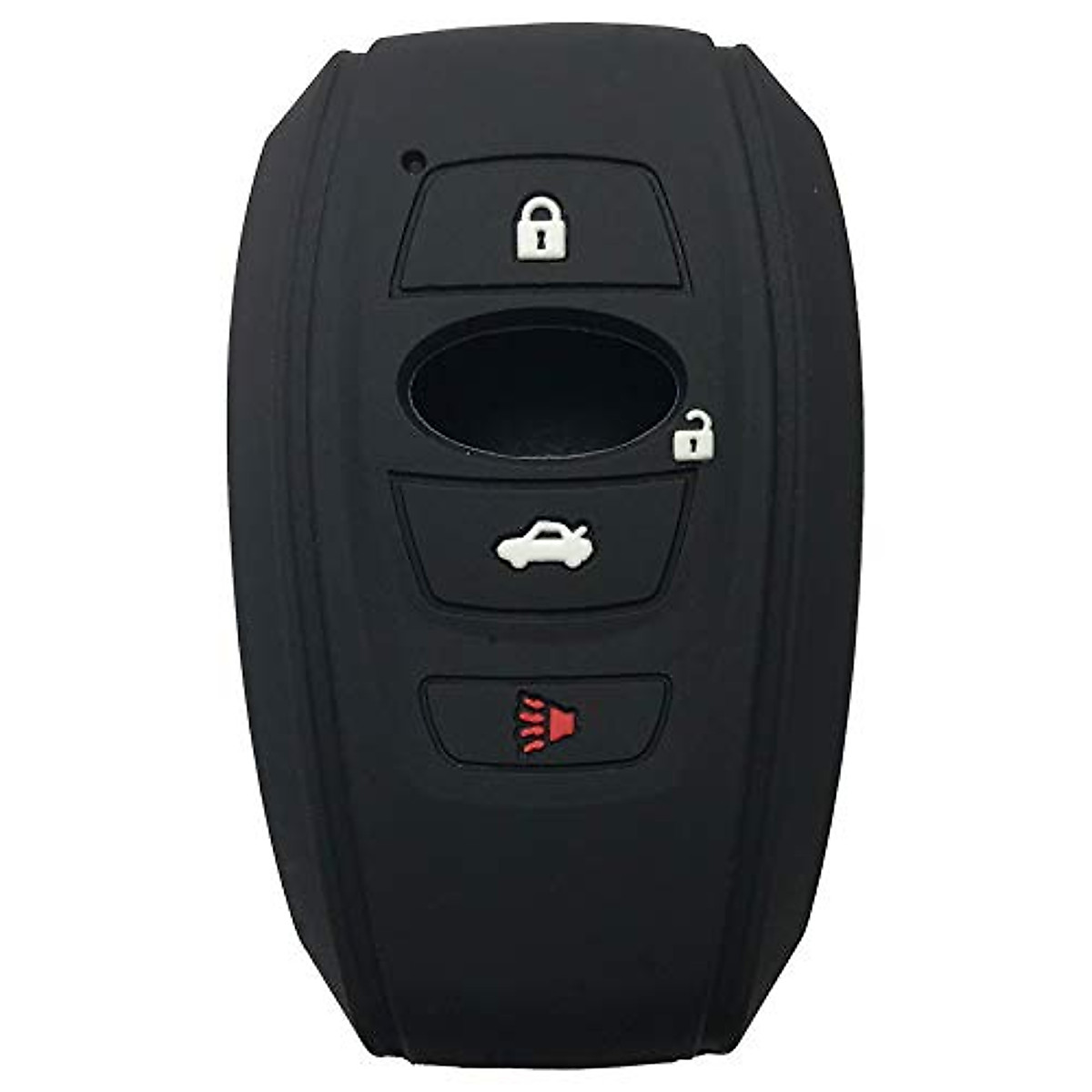 2Pcs Key Fob Cover Case Protector Fit for 2018 2017 Subaru Outback Legacy Forester Sti XV Crosstrek Impreza BRZ WRX Keyless Entry Remote Fob Skin Jacket Holder (1 Black with Red + 1 Black with White)