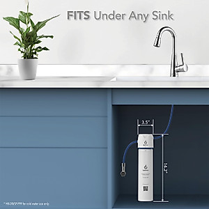 Premium Under Sink Replacement Water Filter, IAPMO Certified Reduces PFOA, PFAS, Microplastics, Lead, Cysts, Pharmaceuticals, Chlorine Taste & Odor, 1.5 GPM, Fits DWSP/DWSS Water Filter Systems