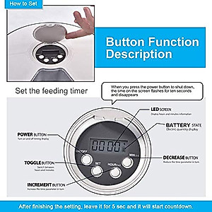 ZZK Pet Bowl pet Supplies six Grid Dog/cat pet Feeder timed Reminder Voice Dry and Wet Food LCD programmable Automatic Dispenser,A