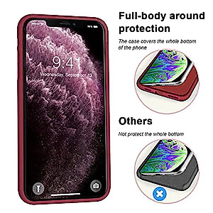 Vooii for iPhone XR Case with Kickstand | Baby Grade Liquid Silicone | 10ft Drop Tested Protective, Microfiber Lining Shockproof Full-Body Cover Case for iPhone XR (WineRed)