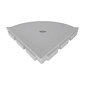 Questech Décor 8 Inch Corner Shower Shelf and 5 Inch Shower Caddy Foot Rest, Metro Lugged Back for New Construction, Mounted Bathroom Shower Organizer, Cool Gray