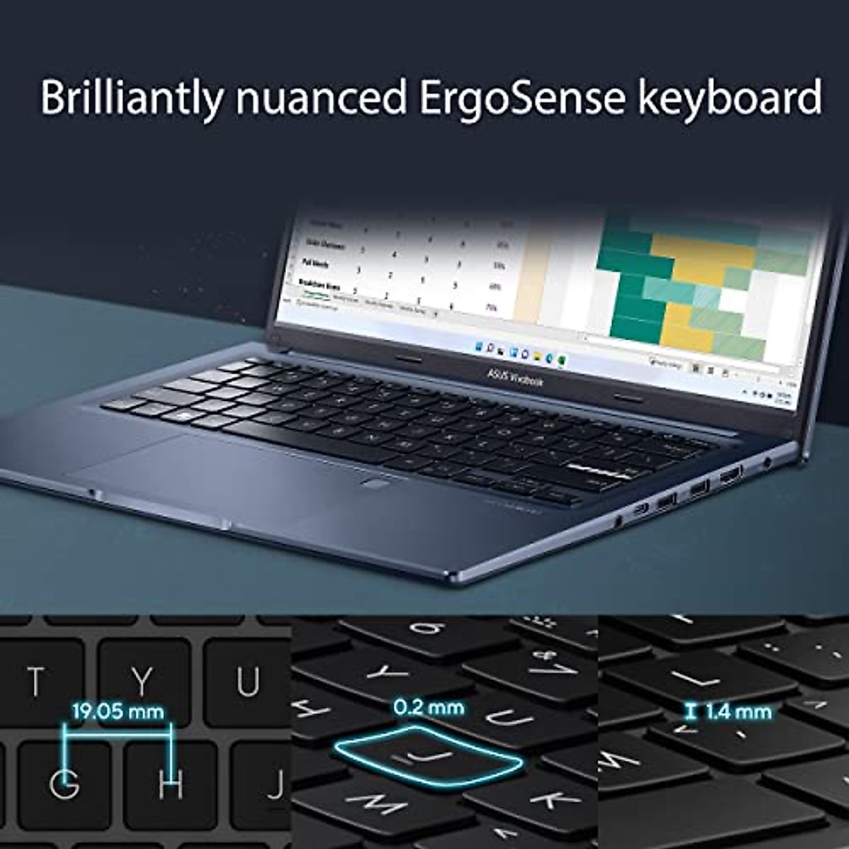 ASUS VivoBook 16X Laptop, 16” WUXGA (1920 x 1200) 16:10 Display, AMD Ryzen 5 5600H CPU, AMD Radeon Vega 7 Graphics, 16GB RAM, 512GB SSD, Fingerprint Sensor, Windows 11 Home, Quiet Blue, M1603QA-ES54