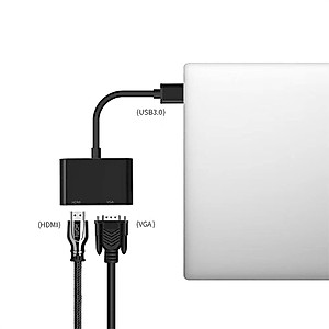 USB 3.0 to HDMI &VGA Display Adapter HD 1080P Video Converter for Laptop Notebook Computer Windows 7/8/10