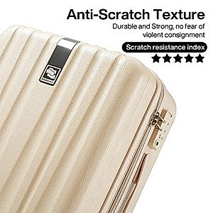 Hanke 20/29 Inch 2 Piece Luggage Sets PC Lightweight Hardshell Suitcases with Spinner Wheels & TSA Lock, Extra Large Rolling Travel Luggage, Nestable Storage 2 Piece Set 20/29（Cuba Sand）