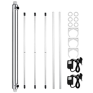 VEVOR Water Purifier Filter, for Whole House Water Purification, 12GPM 110V 55W, 2 Extra Lamps + 1 Extra Quartz Sleeve