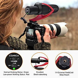 comica CVM-V30PRO Shotgun Microphone Professional Super Cardioid Video Recording Microphone with Wind Muff, Camera Microphone for Canon Nikon Sony DSLR Cameras,Camcorders,iPhone Smartphones