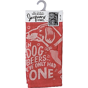 Primitives by Kathy Jacquard Dish Towel - in Dog Beers I've Only Had One