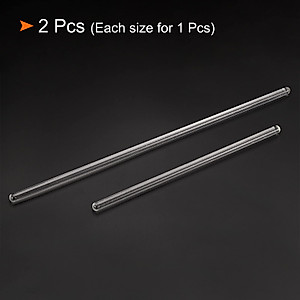 MECCANIXITY 3.3 Borosilicate Glass Stick 7.87" 11.81" Length Stir Rod Mixing Tools with Both Ends Round for Lab Kitchen Science 2in1 Set