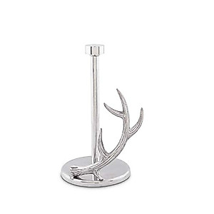 Arthur Court Designs Counter Top Decorative Deer Antler Paper Towel Holder - Aluminum Metal Countertop 18 inch Standing Tall