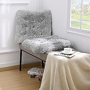 Lascpt Seat Cushion Chair Pads, Super Soft Thick Chair Cushions for Dining Room, Comfortable Plush Floor Cushions for Patio Sofa Chair Cover, Square 20x20 Inches Home Decor Chair Seat Pad, Grey