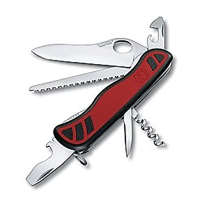 Victorinox Forester M Grip Swiss Army Pocket Knife, Large, Multi Tool, 10 Functions, Wood Saw, Red