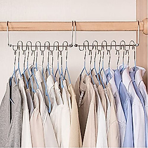 Ismeally Metal Clothes Magic Hangers Closet Wardrobe Space Saving Hangers Organizer Cascading Hangers (5Pcs)