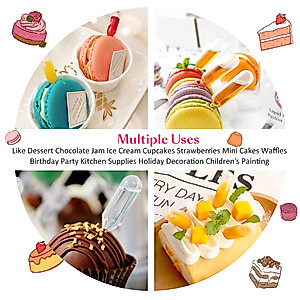 Disposable Plastic Transfer Cupcake Pipettes - 50pcs 4ml Mini Squeeze Dropper Flavor Liquid Injector Short Stem Suitable for Dessert Chocolate Jam Ice Cream Strawberries Waffles Birthday Party Holiday