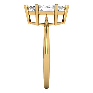 1.5 ct Marquise Cut Genuine Clear Simulated Diamond Bridal Anniversary Engagement Promise 18K Yellow Gold Solitaire Ring 5