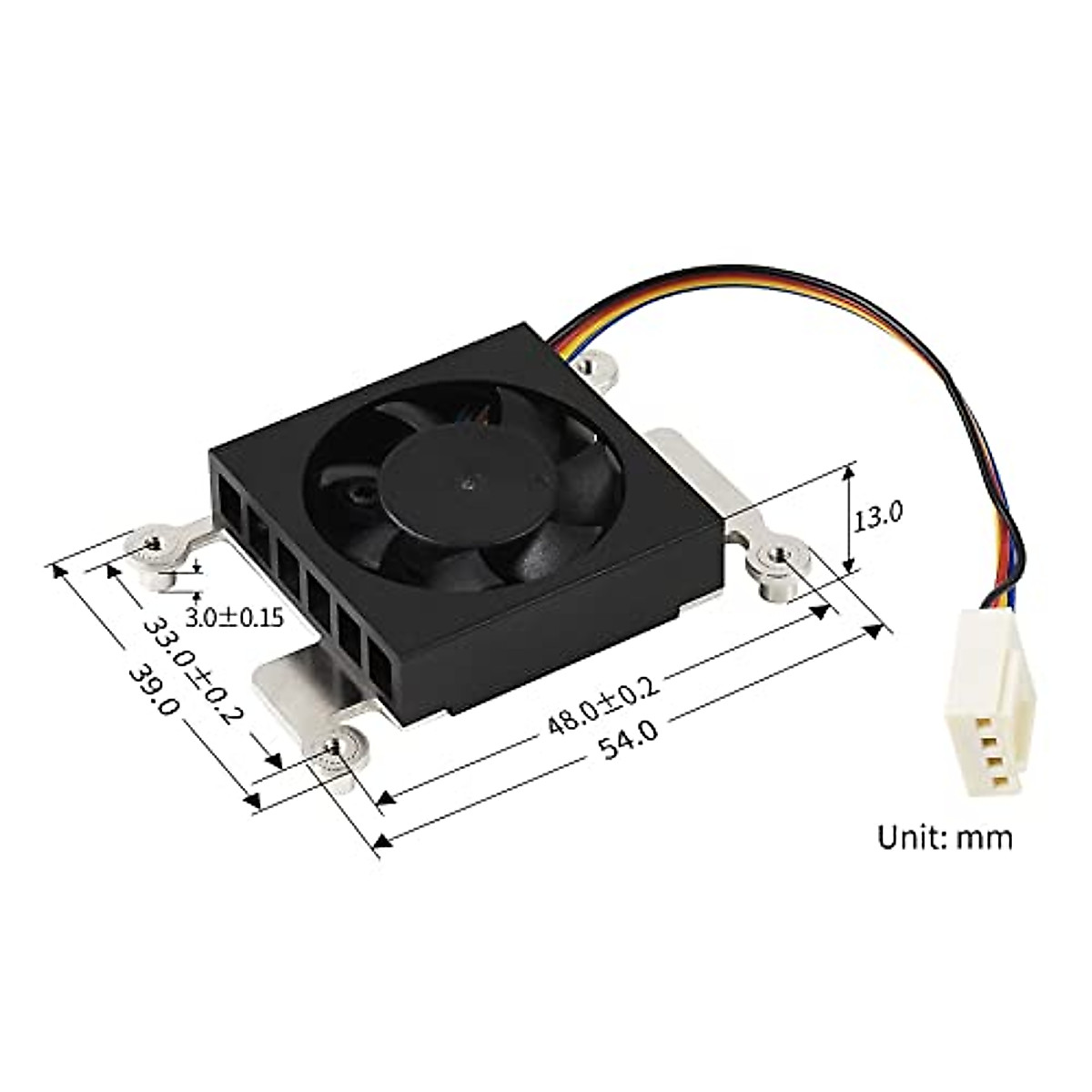for Compute Module 4 3007 Cooling Fan 5V CPU Cooling Fan Cooler Radiator with Thermal Tapes, Low Noise, PWM Speed Adjustment