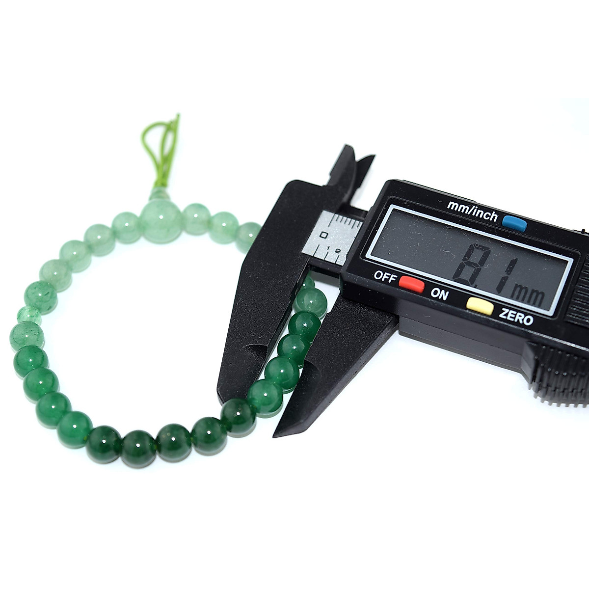 京都あさひ屋 Green Aventurine Quartz Indian Jade Gradation Stone Bracelet Women Men elastic bangle Kyoto mala beads (Rosary)