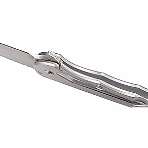 CRKT Up & At 'Em Folding Pocket Knife: Everyday Carry, Satin Blade, Frame Lock, Stainless Steel Handle, Deep Carry Pocket Clip 7076