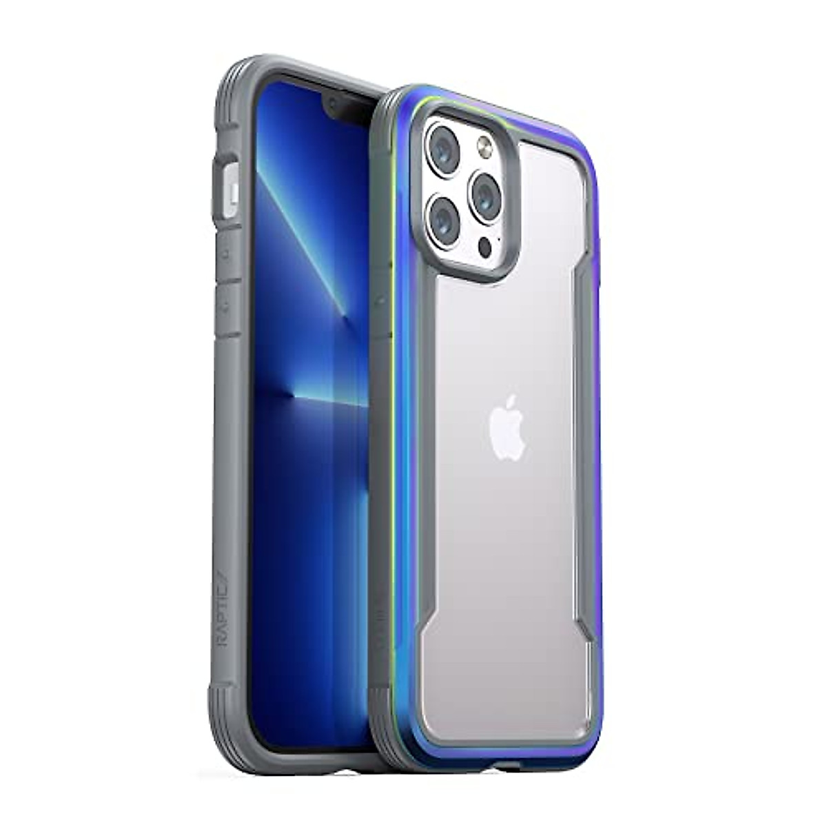 RAPTIC Shield for iPhone 13 Pro Max Case, Shockproof Protective Clear Case, Military 10ft Drop Tested, Durable Aluminum Frame, Anti-Yellowing Technology Case for iPhone 13 Pro Max, Iridescent