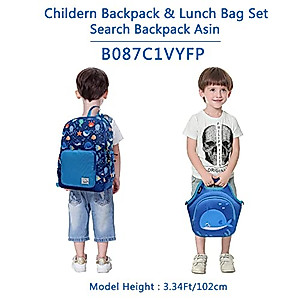 VASCHY Lightweight Preschool Backpack and Cute Whale Lunch Bag Bundle