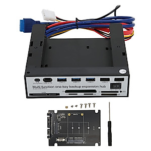 Bewinner 5.25 inch Multi Function Computer Media Front Panel,PC Dashboard NGFF M.2 MSATA 16TB OTB One Click Backup for Desktop