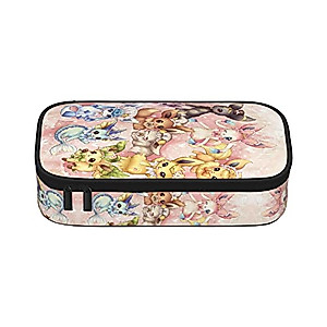 Ee-Vee Pencil Case Big Capacity Pen Bag Stationery Bags Portable Storage Bag Makeup Case for School Office Home, Black