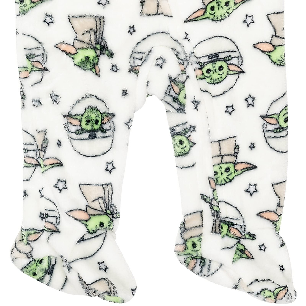 STAR WARS The Mandalorian The Child Newborn Baby Boys Zip Up Sleep N' Play White 3-6 Months