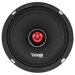 DS18 PRO-X6.4BM Loudspeaker - 6.5", Midrange, Red Aluminum Bullet, 500W Max, 250W RMS, 4 Ohms - Premium Quality Audio Door Speakers for Car or Truck Stereo Sound System (1 Speaker)