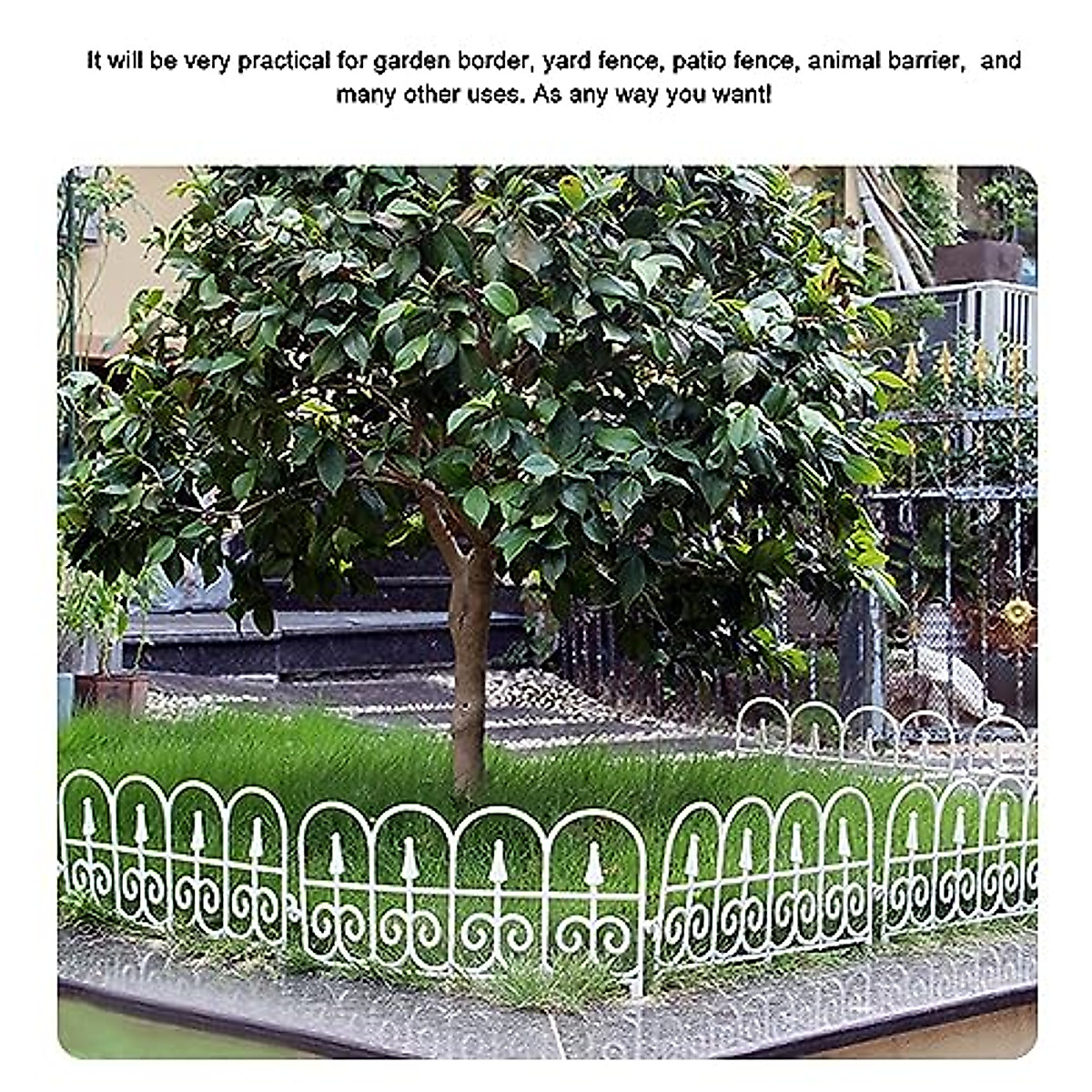 Small Decorative Garden Fence, 5 Panels PP Wire Fencing Border, Flower Edging Border Fence for Outdoor Yard Pathway Patio Landscape