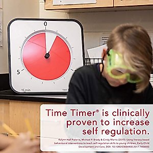 TIME TIMER MAX - Extra-Large 17" Visual Analog Timer, 8-Duration Settings, Interchangeable Faces, Optional Alert, No Loud Ticking - for Kids Classroom Homeschooling and Teacher Tool (Black)