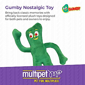 Multipet Gumby Plush Filled Dog Toy, Green, 9 inch (Pack of 1)