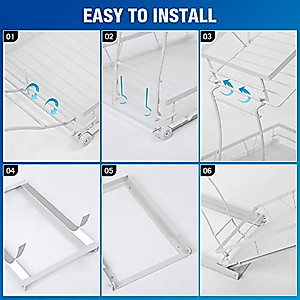 UINOFLE Under Sink Organizers and Storage, Pull Out Cabinet Organizer 2 Tier Slide Out Sliding Shelf Under Cabinet Storage Multi-Purpose Under Sink Organizer for Bathroom Kitchen (White)