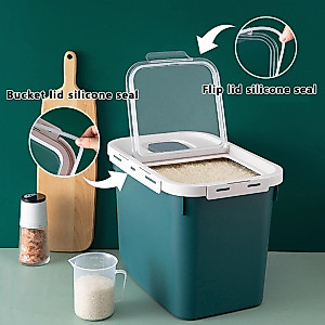 20 lbs Rice Container Storage,Daily Household airtight Rice Container, with Easy Seal Lid & Measuring Cup,Dog Food Storage Container,for Kitchen Soybean Corn,13inch