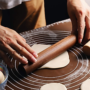 Muso Wood Small Rolling Pin for Baking,Wooden Rolling Pin 11 inches for Fondant, Pie Crust, Cookie, Pastry, Dough-Easy to Clean(Walnut)