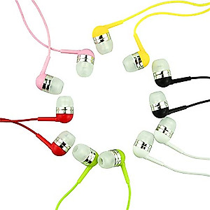Hi world ZXQZYM Wholesale Kids Bulk Earbuds Headphones Earphones 50 Pack Assorted Colors for Schools, Libraries, Hospitals,Gifts Individually Bagged 50Pack
